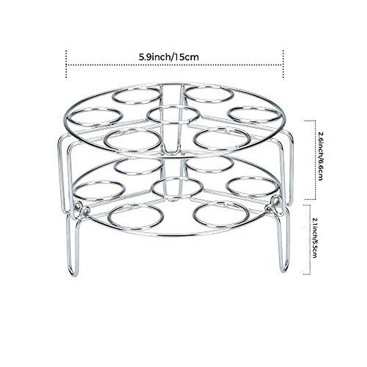 Kspowwin 2 Piece Upgraded Version Stackable Stainless Steel Egg Steamer Rack for Instant Pot Accessories and Pressure Cooker