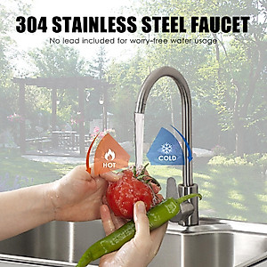 Stainless Steel Prep & Utility Sink 1 Compartment Commercial Kitchen Sink,Single L26.7"x H33.46" Tub with No Lead Faucet for Restaurant, Kitchen, Laundry, Garage