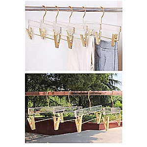 Acrylic Pants Hangers for Clothes with Gold Hook Suit Hangers Non Slip Velvet with Clips Heavy Duty Gold Hanger 5 Pack and 10 Pack
