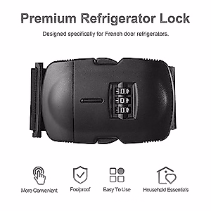 Upgraded! Adjustable French Door Refrigerator Lock Strape - Perfect for Kids and Adults. Child- Proof Your Refrigerator with Our High-end Combination Fridge Lock, Designed for Special Needs.