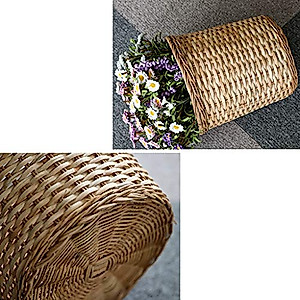 Trash can Rattan Trash Can Handmade Retro Garbage Bin for Kitchen Bathroom Office Living Room,Round Woven Waste Basket Wastebasket Bin (Color : Ax2)