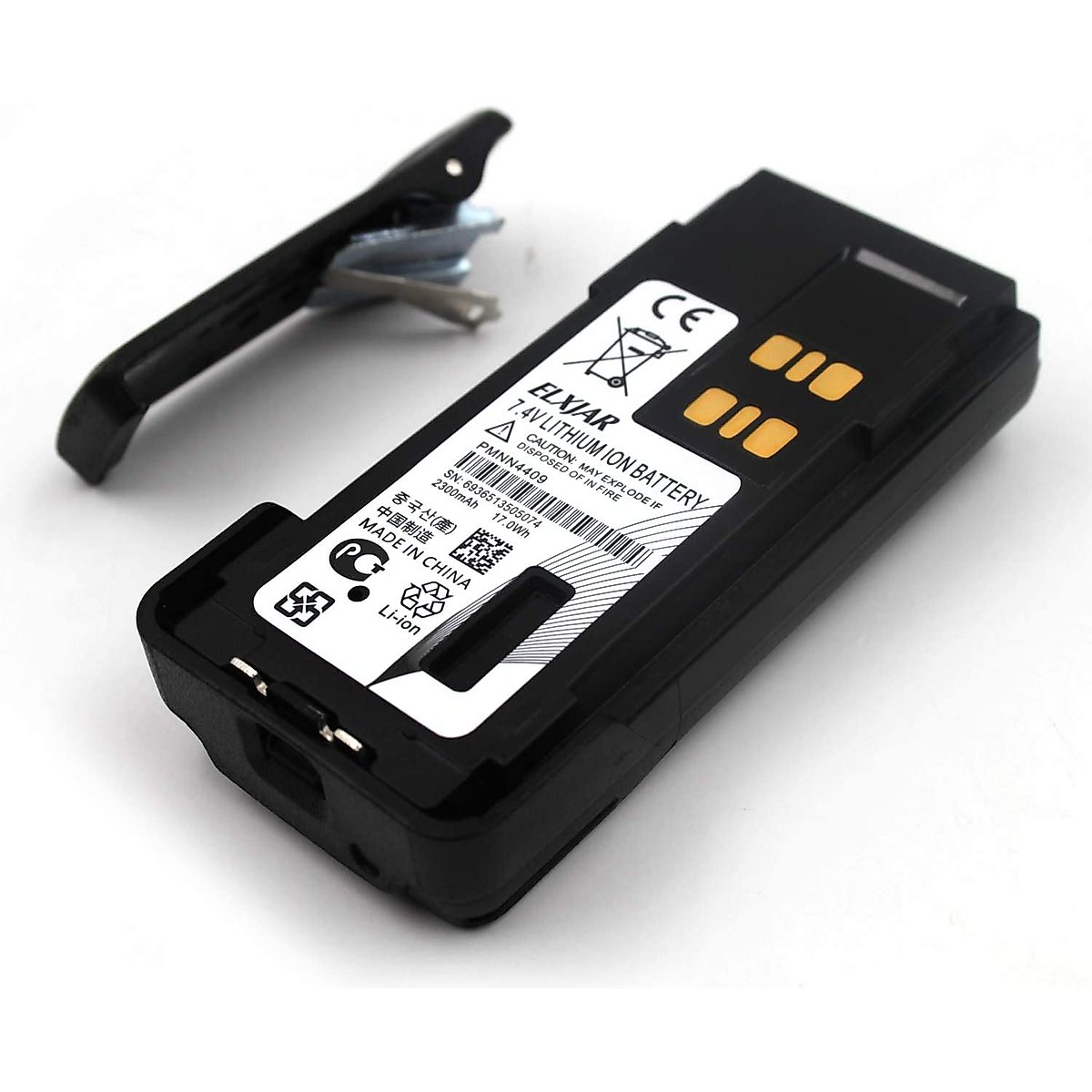 elxjar (4-Pack) 7.4V 3000mAh PMNN4409AR Replacement Two-Way Radio Battery for Motorola XPR7350 XPR7580 XPR7550 XPR3300 APX4000 APX1000 XPR3300 XPR3500 XPR7550 XPR7580 XPR7350 DP4400 PMNN4448