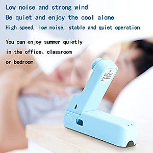 Dalontun Battery Operated Personal Fan Desk Handheld 3 speeds Portable 800Mah Usb Mini Foldable Desktop Fan Rechargeable Home Office Hands Free Clip Speed Small Cooling Adjustable Table Travel(White)