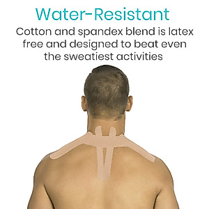 Vive Kinesiology Tape (105 Feet) - Therapeutic Athletic Support Tape - Uncut Kensio Roll - Muscle and Joint Recovery for Shoulder, Back, Knee, Elbow and Ankle Pain Relief - Waterproof for Sports