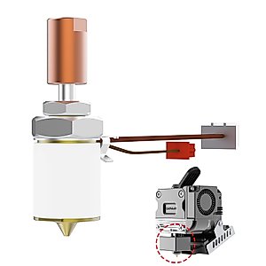 Creality Official Sprite Extruder 60W Ceramic Heating Block Upgrade Replacement Kit for Ender 3 S1 Pro/Ender 3 S1/ CR10 Smart Pro, up to 300℃ Heater Block Hot End Bimetal HeatBreak