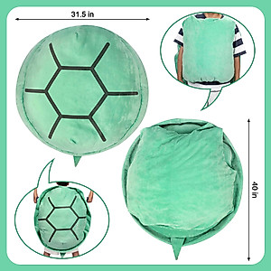 40 Inch Wearable Turtle Shell Pillows, Giant Tortoise Plush Pillow Green Turtle Shell Stuffed Animal Costume Plush Toy Funny Dress Up, Creative Gifts for Adlut Kids Birthday Home Decor