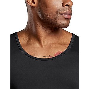 ATHLIO Men's Cool Dry Compression Sleeveless Tank Top, Sports Running Basketball Workout Base Layer, 3pack Tank Top Black/Black/Black, Small