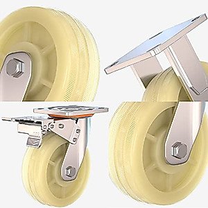 Swivel Casters Wheels 4pcs, Workbench Caster, For Furniture Trolley Crib Casters Kitchen Cabinet Universal Castors, Nylon Casters, Brake Heavy Duty Caster Wheels, 360 Degree Swivel Castors castor whee