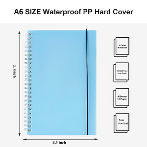 MSTONAL 3 Pack Small Spiral Notebook, A6 Dotted Notebook 4.3" x 5.7", 100GSM 5x5mm Dot Grid, 80 Sheets/160 Pages, Small Dotted Spiral Notebooks Journals for Writing, Sketch Book