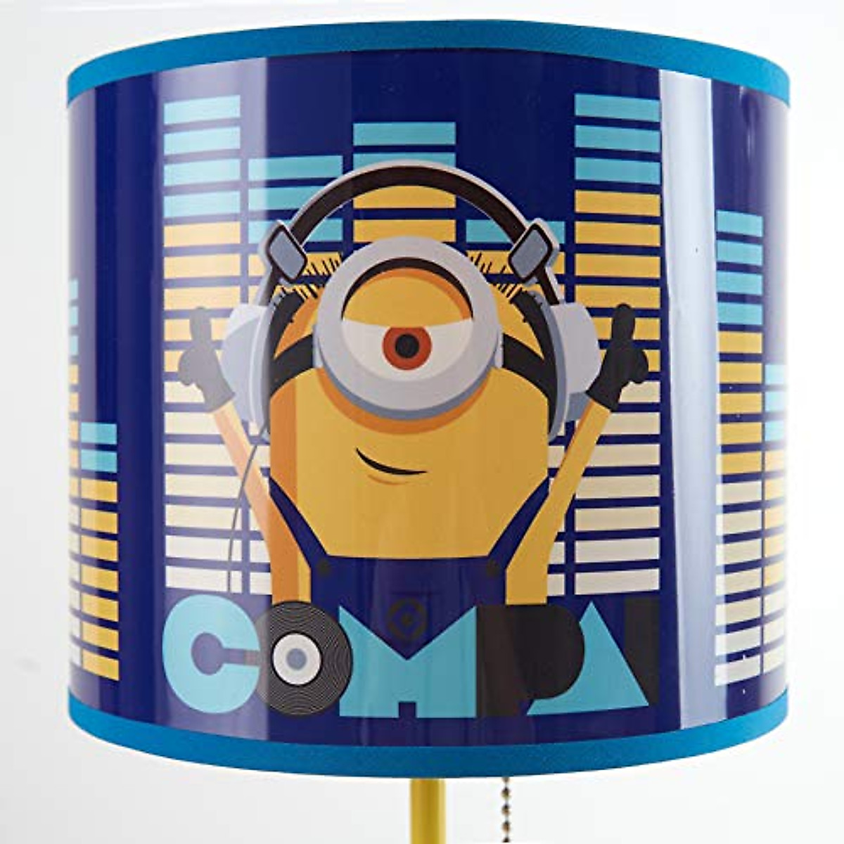 Idea Nuova Minions Stick Table Kids Lamp with Pull Chain, Themed Printed Decorative Shade