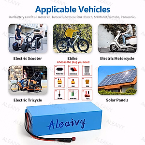 ALEAIVY 60V 30Ah Lithium Battery Pack 16S6P 21700 2000W High Power 67.2V Electric Bike Motor Electric Scooter Ebike Battery with BMS