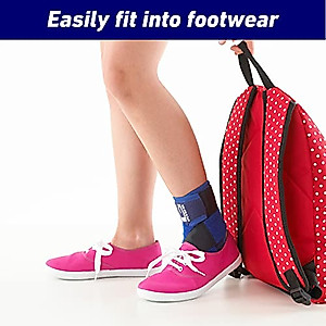 Neo-G Ankle Brace for Kids - Support For Juvenile Arthritis Relief, Joint Pain, Ankle Injuries, Gymnastics, Basketball, Volleyball - Adjustable Compression - Class 1 Medical Device - 1 Size - Blue