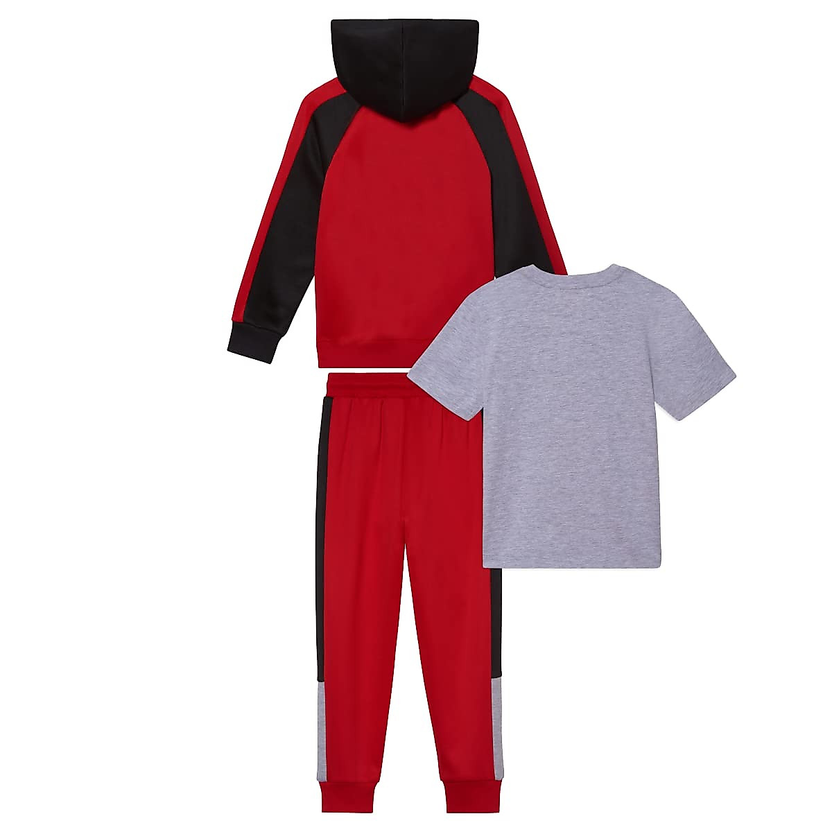 Marvel Spider-Man Boys 3-Piece Fleece Pants Sets, Spiderman Zip-Up Hoodies, T-Shirts, and Pants Sets for Boys (Miles Morales Red, 4)