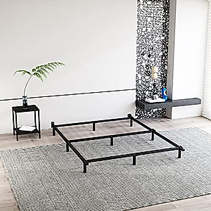 Hafenpo Metal Sturdy Platform Heavy Duty Non-Slip, Black King Bed Frame 9 Leg Support Easy to Assemble Suitable for Any Space King Size