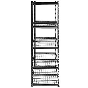 VEVOR Storage Shelving Unit, 5-Tier Adjustable, 2000 lbs Capacity, Heavy Duty Garage Shelves Metal Organizer Wire Rack, Black, 48" L x 24" W x 72" H for Kitchen Pantry Basement Bathroom Laundry Closet