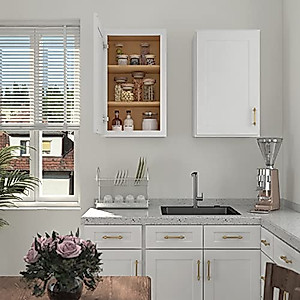 LOVMOR Kitchen Wall Cabinet & Cupboard, Medicine Cabinet,Bathroom Cabinet Wall Mounted with Doors and Shelves, 12" D*18" W*30" H, Shaker White