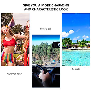 NUOBESTY 1pc Sunglasses Circle Glasses Fashion Glasses for Women Stylish Eyeglasses Circle Mirrored Hipster Round Glasses Stylish Glasses for Women Resin Decorate The Flowers Miss