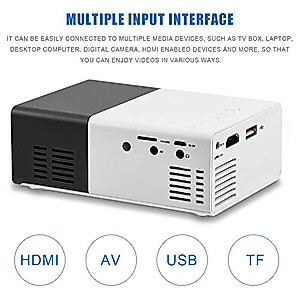 Mini Projector, Stylish Portable LED Movie Projector 1080P HD HDMI Multimedia Player, Suitable for Outdoor Recreation, Home Theaters(US-A)