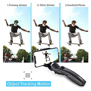 Filmtacy Handheld Gimbal, Gimbal stabilizer with Tripod for iPhone 11/11pro/11pro max/Xs/Xs Max/Xr/X, for Android, Samsung, Lightweight Extended and Foldable, for Vlog YouTube Live Video TikTok
