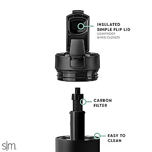 Simple Modern Filtered Water Bottle | Insulated Stainless-Steel Carbon Filter Travel Water Bottles | Reusable for Clean Drinking Water On The Go | 34oz, Almond Birch