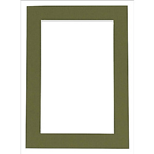 8x10 Mat Bevel Cut for 5x8 Photos - Acid Free Dill Green Precut Matboard - For Pictures, Photos, Framing - 4-ply Thickness