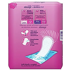Always Thin No Feel Protection Daily Liners Regular Absorbency Unscented, 162 Count - Pack of 2 (324 Count Total)