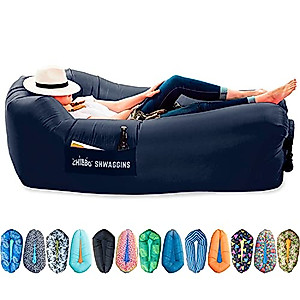 Chillbo Shwaggins Inflatable Couch – Cool Inflatable Chair. Upgrade Your Camping Accessories. Easy Setup is Perfect for Hiking Gear, Beach Chair and Music Festivals. (Royal Blue)