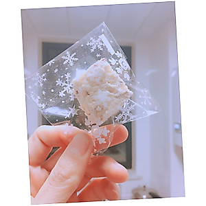 Healeved 200pcs Cellophane Bags Adhesive Snowflake Treat Bags Cellophane Party Bags Shoulder Strap Pads for Bags Cellophane Bags Small Cellophane Bags Pastry Bag To Bake