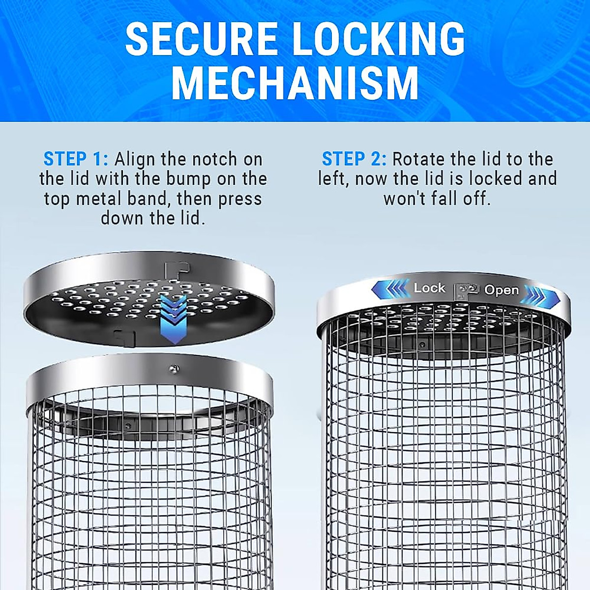 EmGi Grilling Basket 2 PCS, w/ BONUS Grill Brush, BBQ Grill Basket, Rolling Grilling Basket, Stainless Steel Grill Mesh Barbeque Grill Accessories, Portable Grill Baskets for Outdoor Grill for Fish,