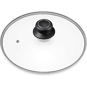 10 Inch Tempered Glass Lid for Frying Pan, 10" Glass Covers for Pots, Pans, Skillets and Cast Iron, Compatible with All 10" Diameter Cookware, Clear, 1 Set