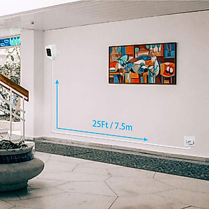 Power Adapter for Ring Spotlight Cam Battery, with 25Ft/7.5m Weatherproof Outdoor Cable to Continuously Charge Your Home Security Camera, No Need to Change The Batteries(White)