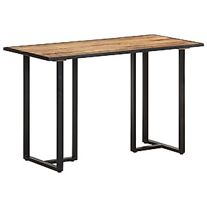YPWRENH Rectangular Wooden End Table Dining Table 47.2" Rough Mango Wood for Dining Room, Kitchen or Living Room