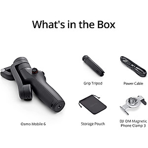 DJI Osmo Mobile 6 Smartphone Gimbal Stabilizer (Black) Accessory Bundle with Deco Gear Small Camera Bag, Lexar 64GB Memory Card, 2 Year CPS Enhanced Protection Pack and Cleaning Kit