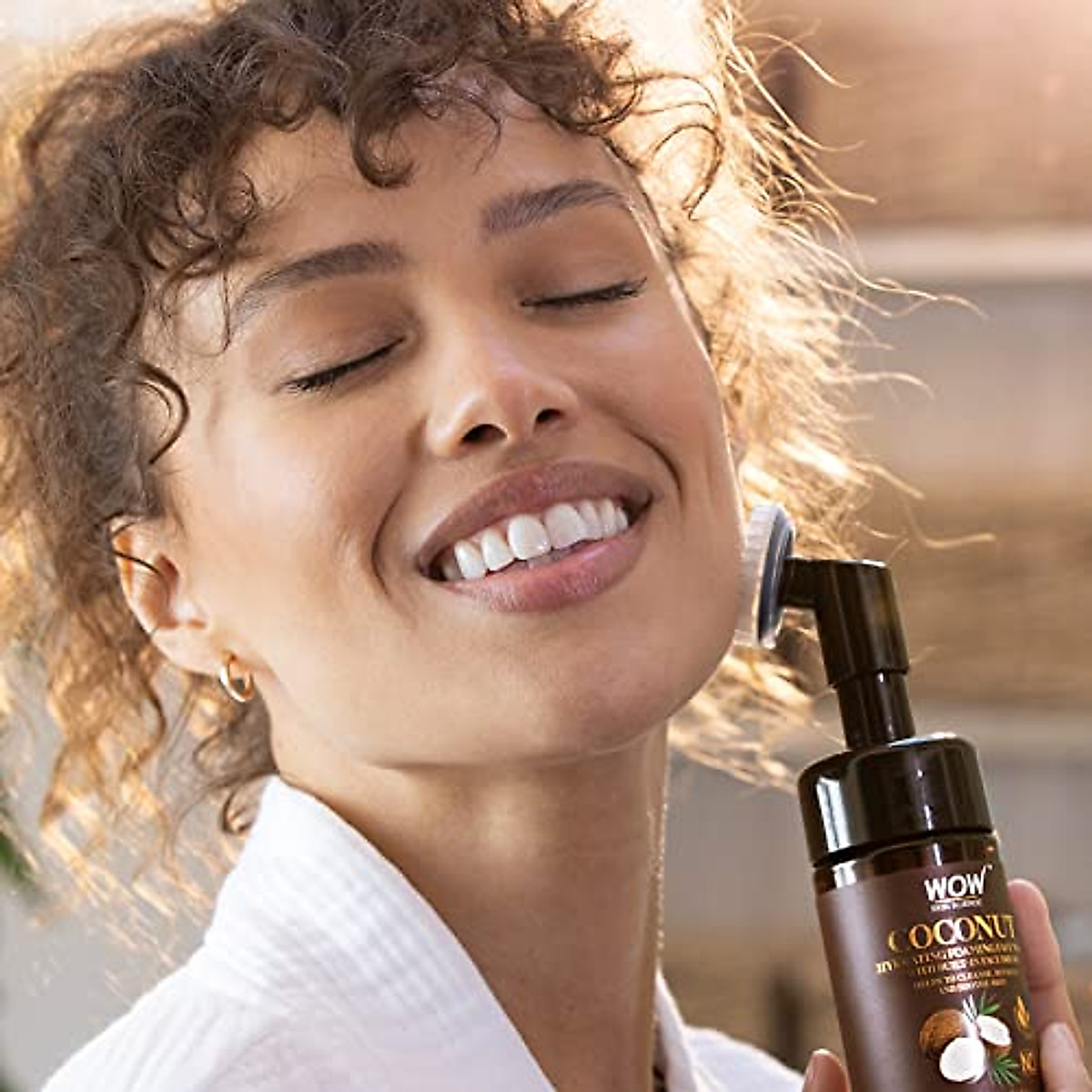 WOW Skin Science Coconut Hydrating Foaming Face Wash Cleaner with Brush- Free from Parabens, Silicones, Mineral Oil & Synthetic Fragrance - 150ml