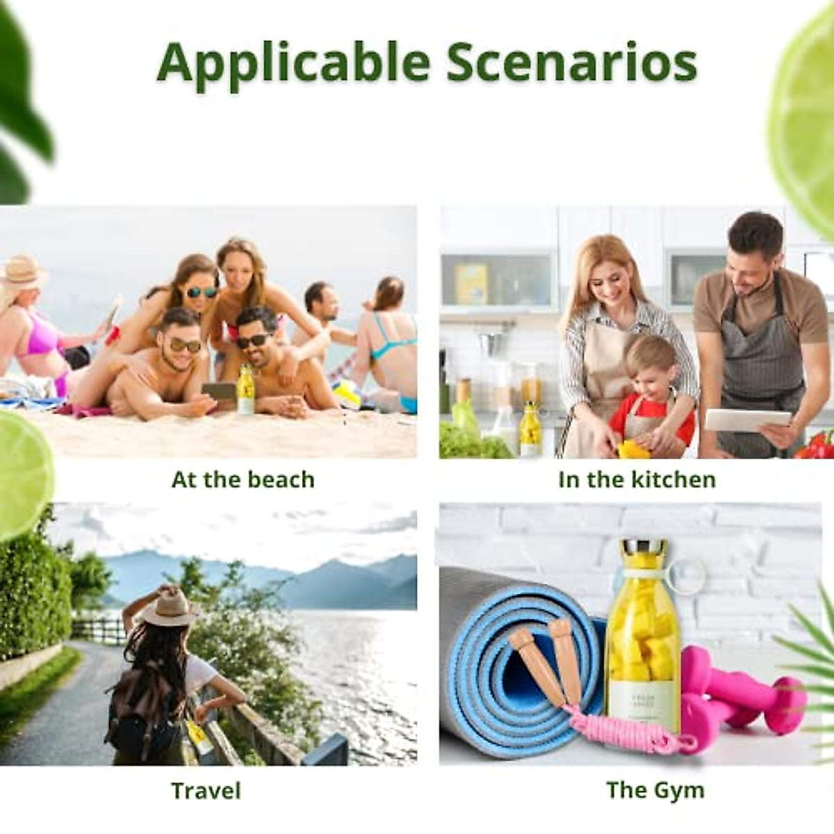 Mini Personal Size Blender, Portable Blender Bottle, Mini Rechargeable Blender, USB Charged Blender, 3 Reusable Aluminium Straw, 1 Straw Cleaner, 1 Straw Carrying Bag, White