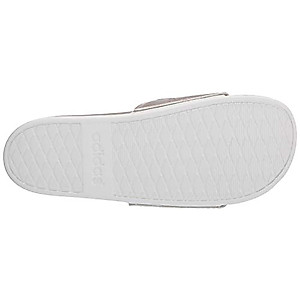 adidas Women's Adilette Comfort Slides Sandal, Champagne Metallic/Champagne Metallic/Crystal White, 11