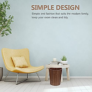 DOITOOL Bamboo Waste Basket Wooden Waste Bin Wastebasket Rustic Garbage Container Box for Home Office Farmhouse Living Room Bathroom Rubbish Litter Can 30x23cm Home Wastebasket