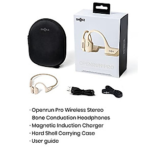 SHOKZ OpenRun Pro - Open-Ear Bluetooth Bone Conduction Sport Headphones - Sweat Resistant Wireless Earphones for Workouts and Running with Premium Deep Base - Built-in Mic, with Hair Band