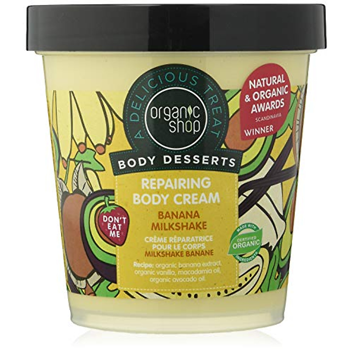 Organic Shop Body Desserts Repairing Body Cream Banana Milkshake 450ml