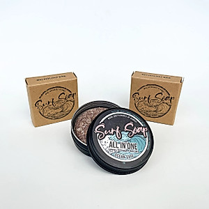 Surf Soap Biodegradable Ocean & Reef Safe All-In-One Shampoo, Conditioner & Body Wash Bar. Plastic Free & Vegan Hair and Skin Care for Men and Women For Beach, Boating, Camping, Backpacking & More!