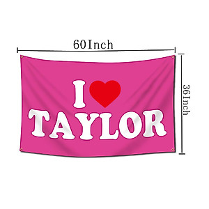 kruboy I love Taylor flag 36x60Inch Pink Tapestry Taylor 2024 Banner for Bedroom Living Room Dorm Wall Deco