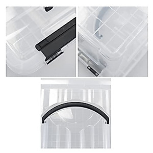 Ortodayes 6-Pack Small Clear Storage Boxes, Plastic Bin with Lid, 5.5 Liter