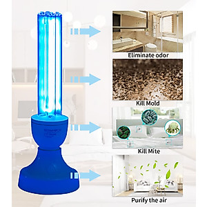 BAIMNOCM Total 50 Watt UV Light, UVC Lamp with E26 Base and Remote Control, UV Light Bulb for Basement/Bedroom/Kitchen 2 Count 25W