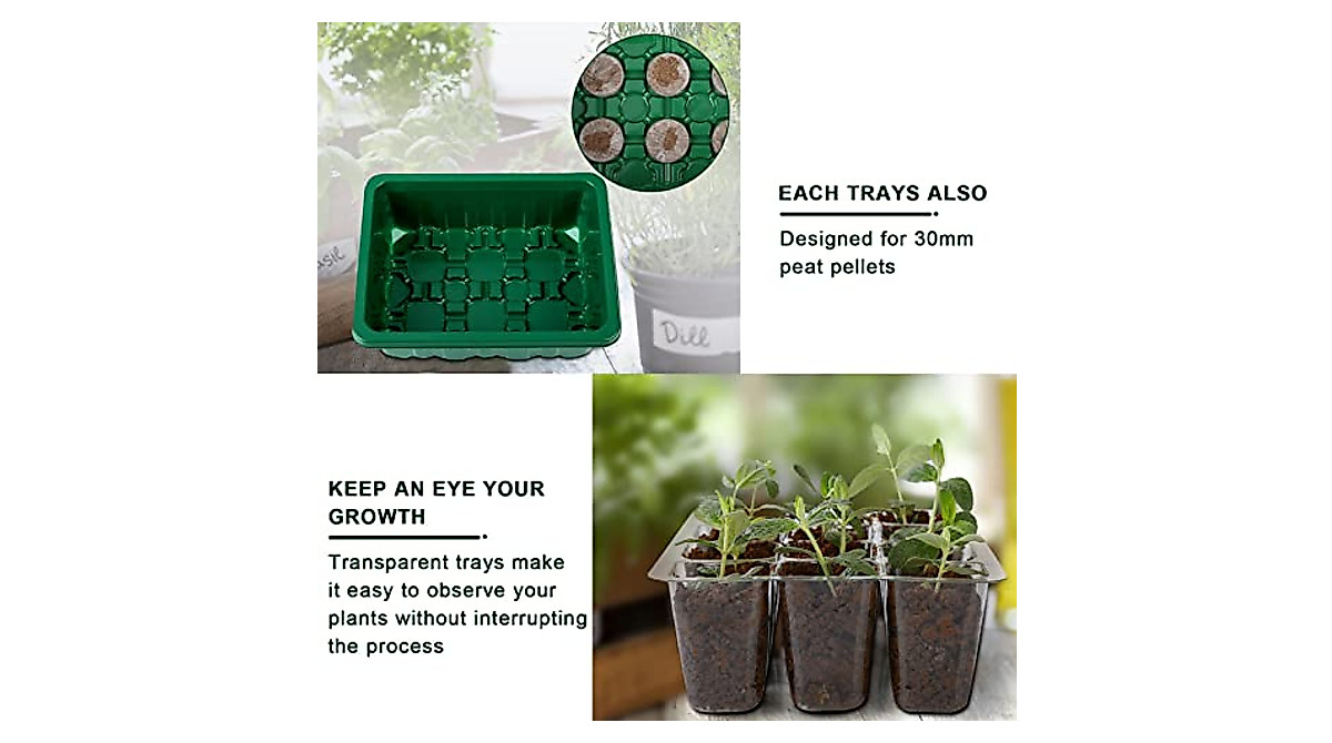 JERIA Seedling Trays Kit - 20 Packs for Healthy Plant Growth