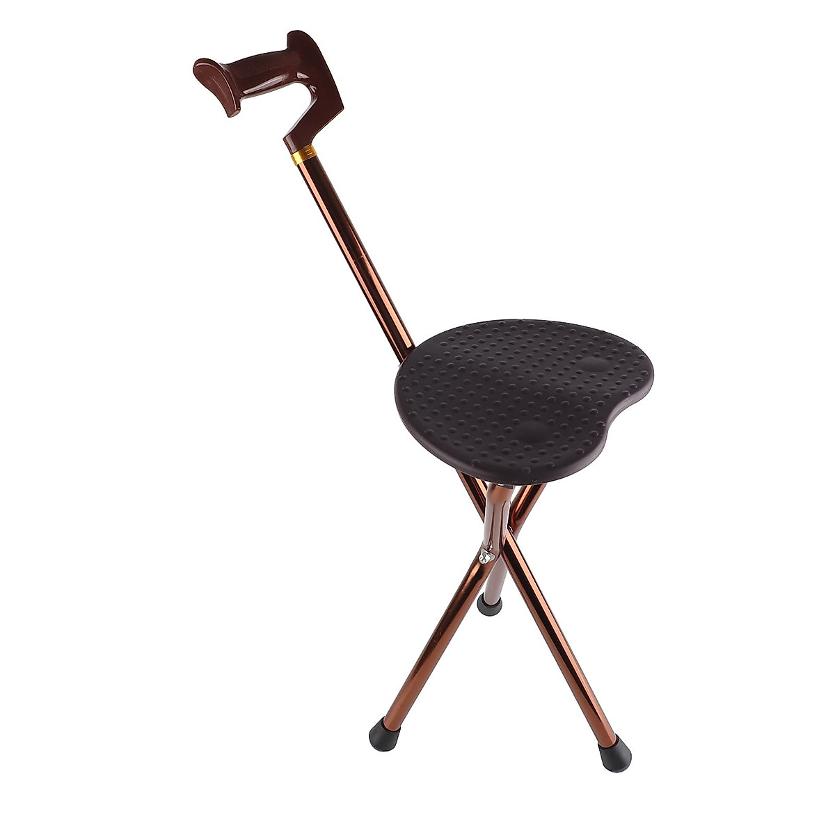 Metal Portable Folding Walking Stick Chair Seat Stool Travel Cane Chair Ultra Stable