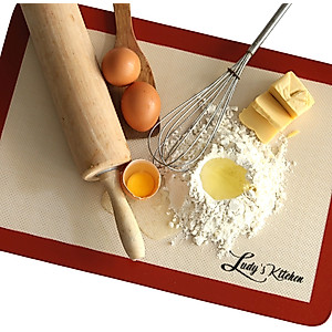 Baking Sheet Liners, 2-Pc Set by Ludy's Kitchen - Replaces Baking Papers - Commercial Grade Silicone Baking Mats - Non Stick, Durable, & Reusable Oven Pan Liners - Great Gift Ideas