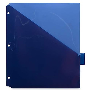 Double Pocket Index Dividers, with Multicolor Large Insertable Tabs, Hole Punched for Use with 3 Ring Binders - 8 Pack