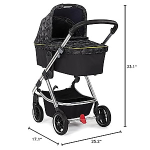 Diono Excurze Luxe Carrycot for Newborn Baby, Stroller Bassinet for Baby, Breathable Mattress for Comfortable Sleeping, Suitable from Birth, Black Camo