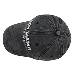 New Mom Gifts for Women, Funny Boy Mama Est 2024 Hat, Adjustable Cotton Embroidered Pregnancy Must Haves Baseball Cap, Mothers Day Birthday Gifts for New Moms Pregnant Mother Mommy Wife Black