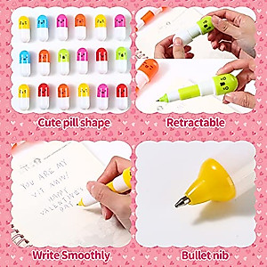 DOBKDTUYS 28pack Valentines Cards for Kids Classroom With Retractable Vitamin Pens, Funny Pens Valentines Day Gifts Exchange Gifts for Kids Classroom Party Favors Carnival Prizes Stocking Stuffers